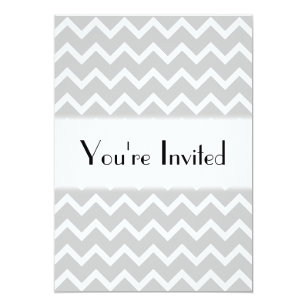 Grey And White Chevron Pattern Invitations & Announcements | Zazzle.com.au