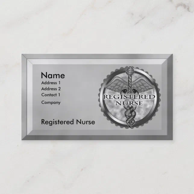 Grey Registered Nurse Business Card | Zazzle