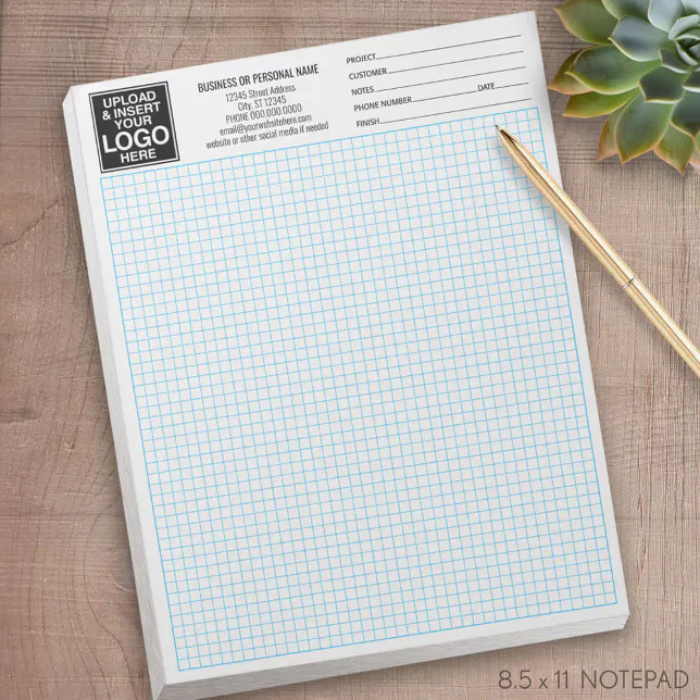 Grid 5 squares per Inch - Graph Calcpad Logo Notepad | Zazzle