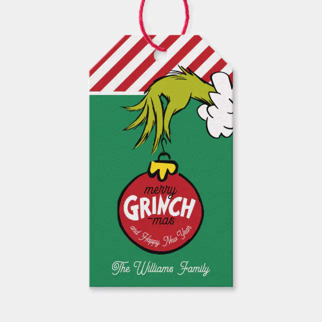 Grinch Ornament Christmas Gift Tags | Zazzle