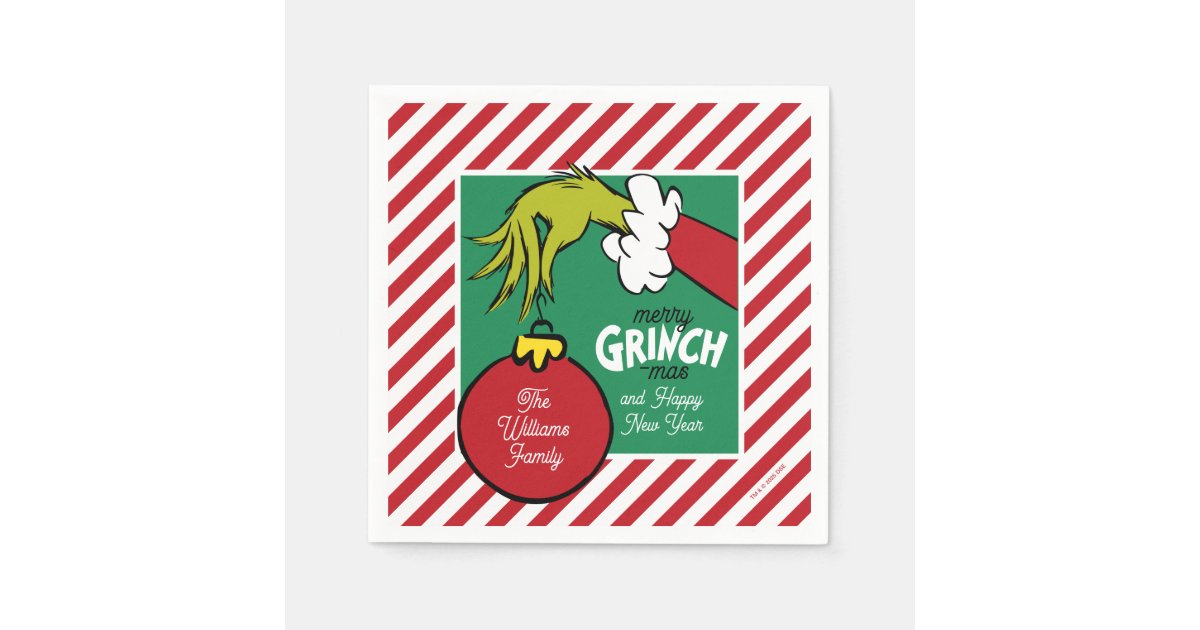 Grinch | Personalized Ornament Napkin | Zazzle