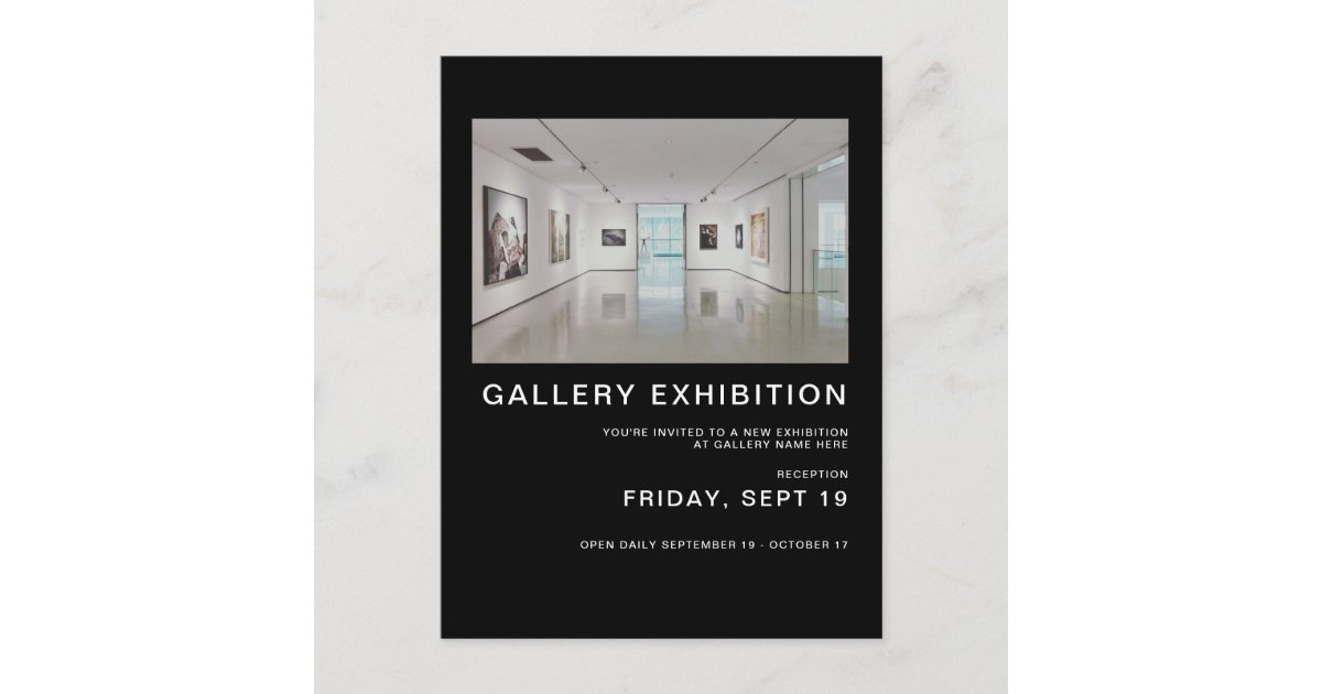 Group Gallery Exhibition Invitation Template Postcard | Zazzle