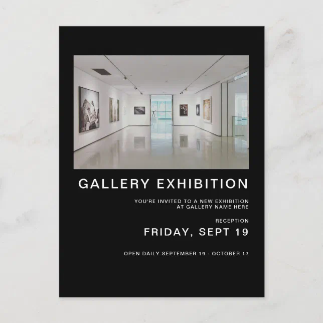 Group Gallery Exhibition Invitation Template Postcard | Zazzle