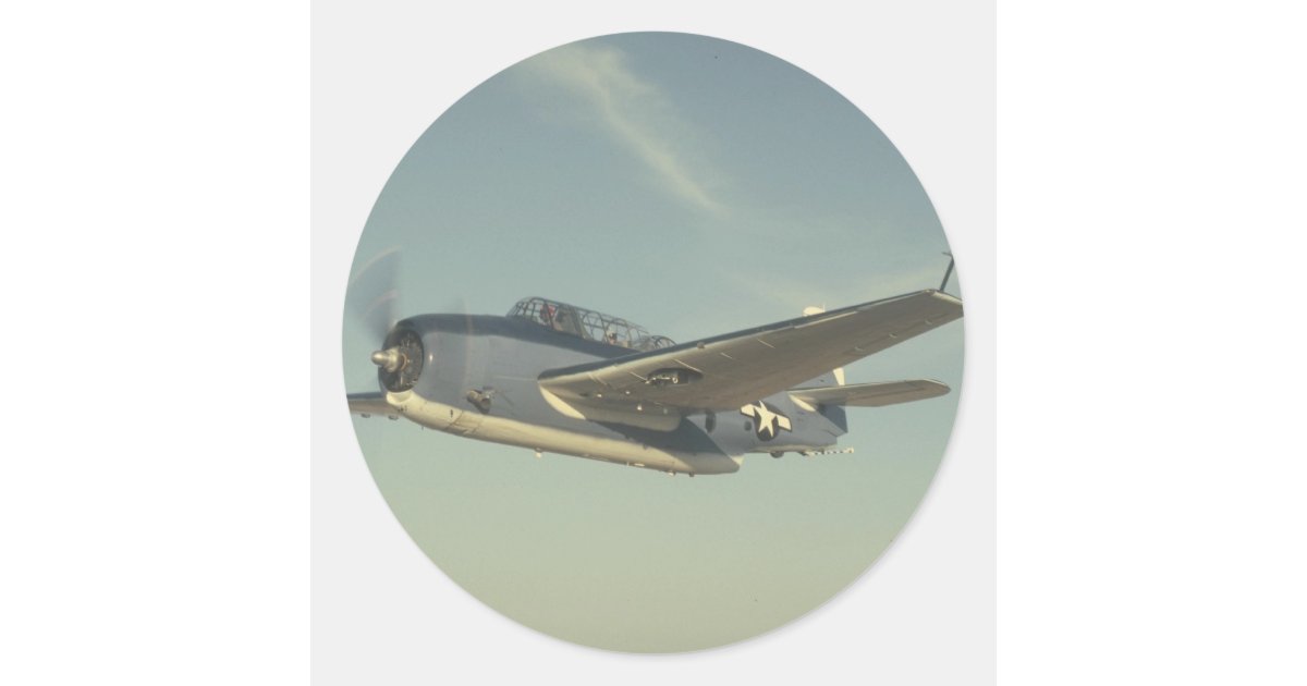 Grumman TBM Avenger Chino Air Museum Classic Round Sticker | Zazzle
