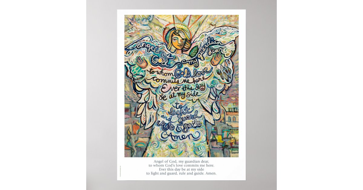 Guardian Angel Prayer Poster | Zazzle