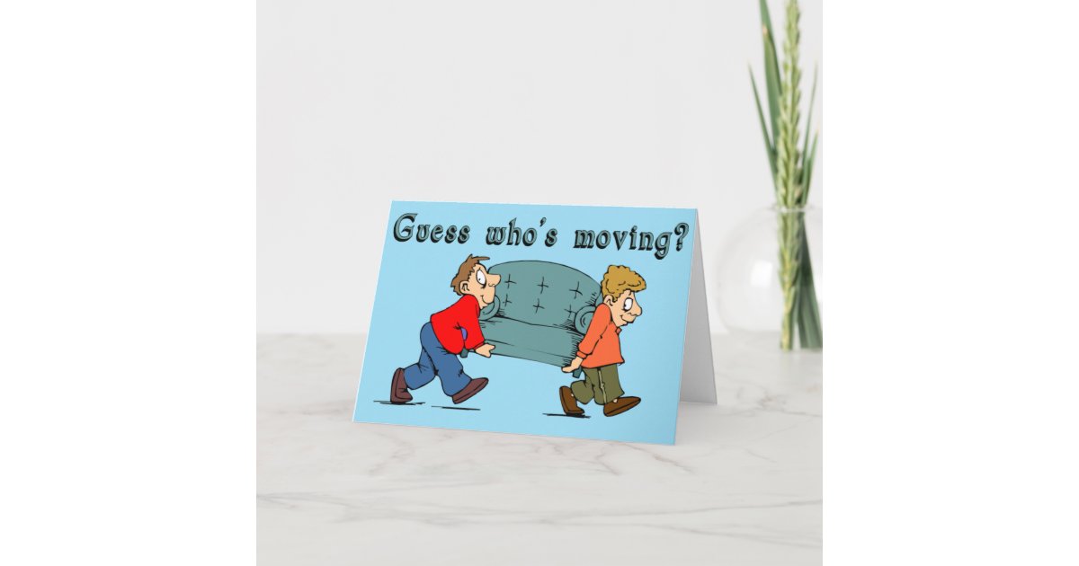 Guess Who's Moving Customise Cards | Zazzle