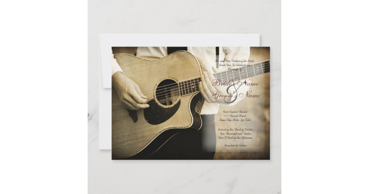 Guitar Wedding Invitation | Zazzle