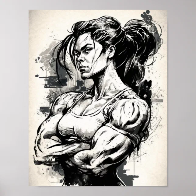 Gym Girl Motivational Muscle, Beautiful Woman Poster | Zazzle