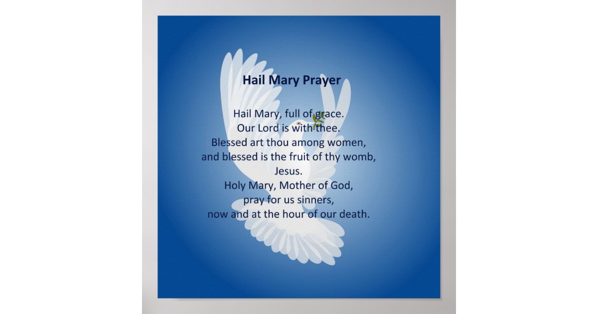 Hail Mary Prayer Poster | Zazzle