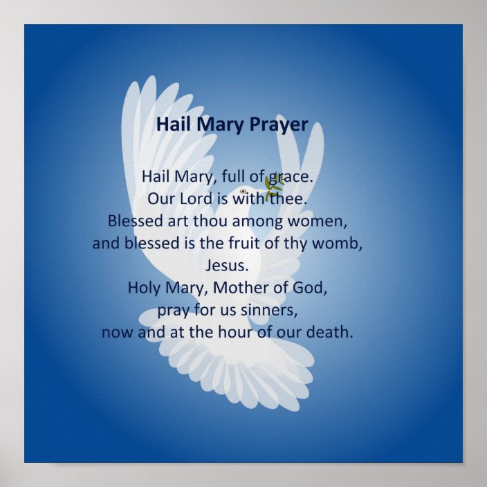 Hail Mary Prayer Poster | Zazzle.com.au