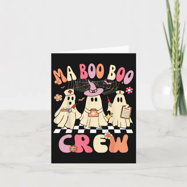 Halloween Medical Istant Boo Crew Funny Ma Ghost N Card | Zazzle