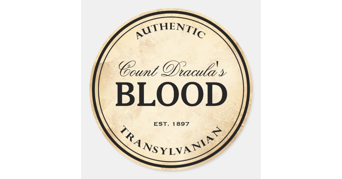 Halloween vintage alchemy vampire blood label | Zazzle