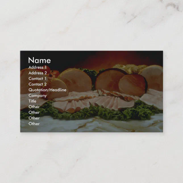 Ham, from the haunch of a pig or boar business card | Zazzle
