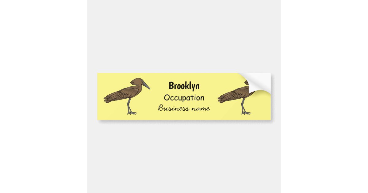 Hamerkop bird cartoon illustration bumper sticker | Zazzle