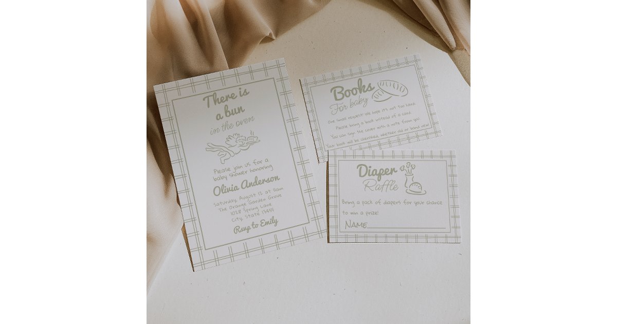 Hand Drawn Cupid Angel Bun In The Oven Baby Shower Invitation | Zazzle