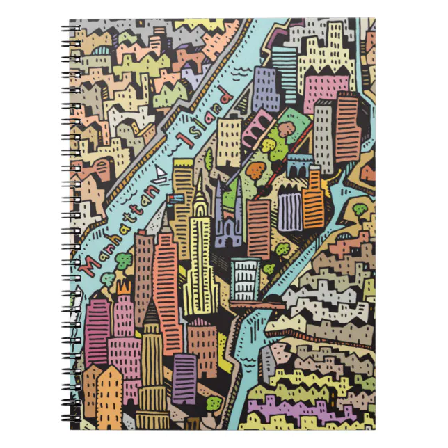 Hand Drawn Map of New York City Notebook | Zazzle