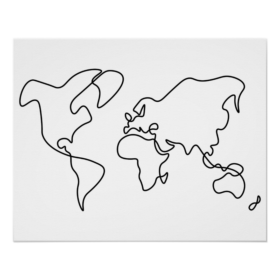 Hand-drawn World Map Poster | Zazzle Hand-drawn World Map Poster | Zazzle