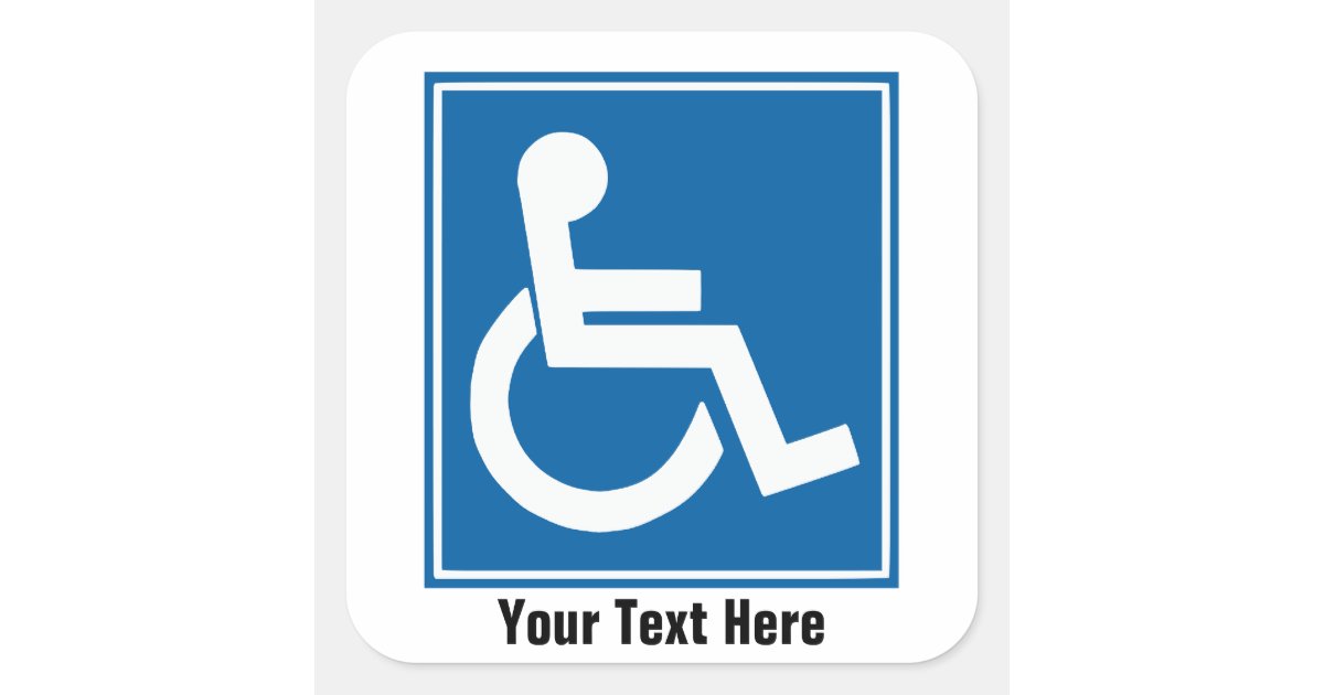 Handicap Sign Stickers/Labels Square Sticker | Zazzle