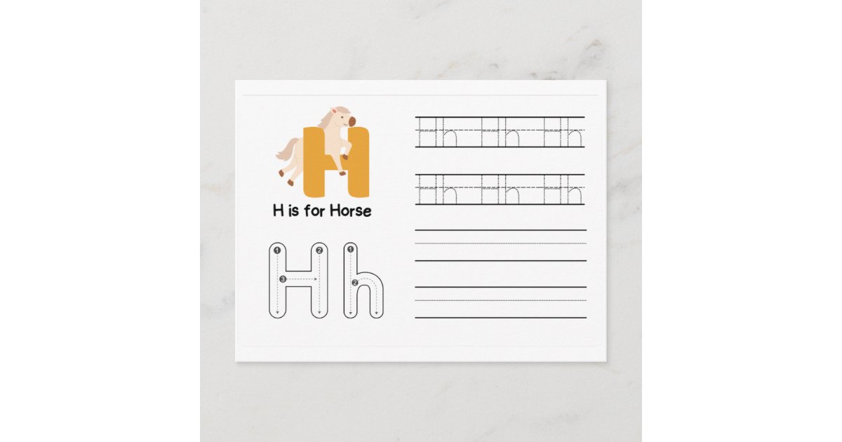 Handwriting FlashCards for Kindergarten | H,I | Postcard | Zazzle