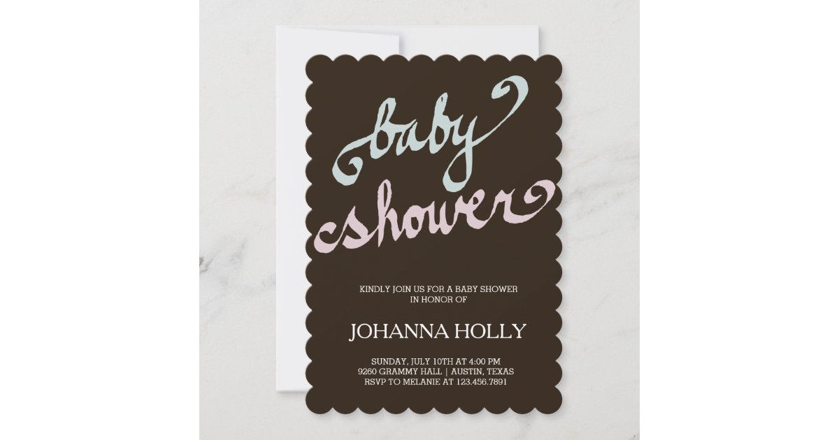 handwritten baby shower invitation | Zazzle
