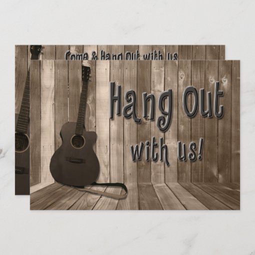 HANG OUT WITH US PARTY INVITATION - JAMMIN' GUITAR | Zazzle