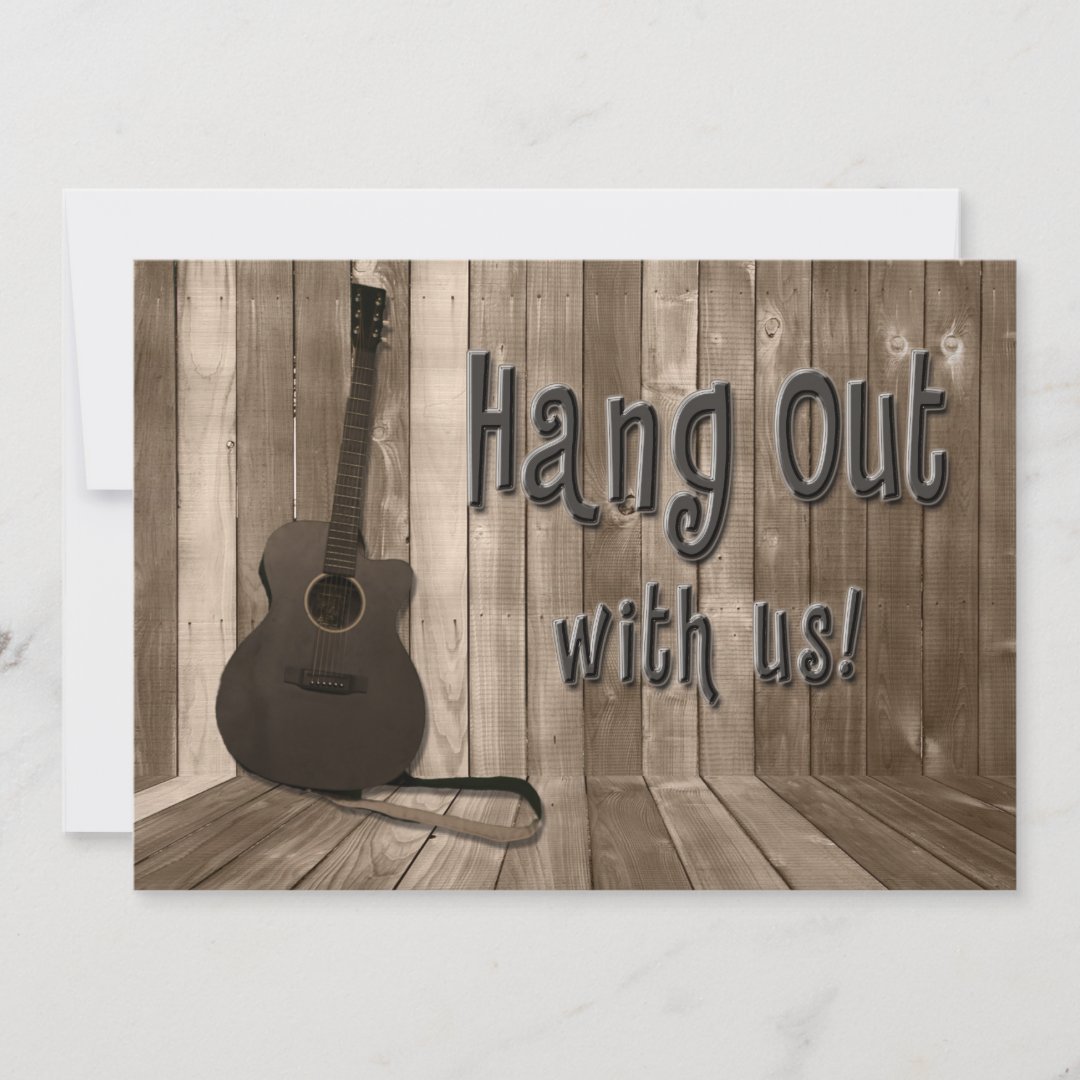 HANG OUT WITH US PARTY INVITATION - JAMMIN' GUITAR | Zazzle