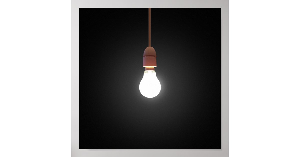 Hanging Lightbulb Poster | Zazzle