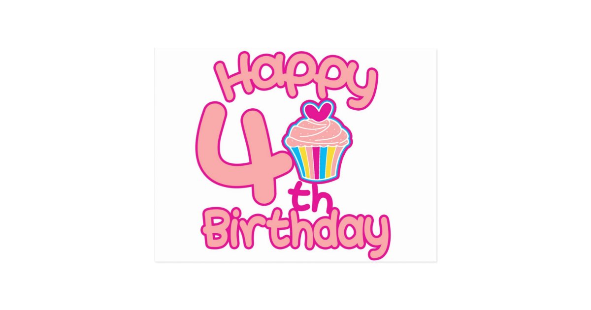 Happy 4th Birthday! Postcard | Zazzle.com.au