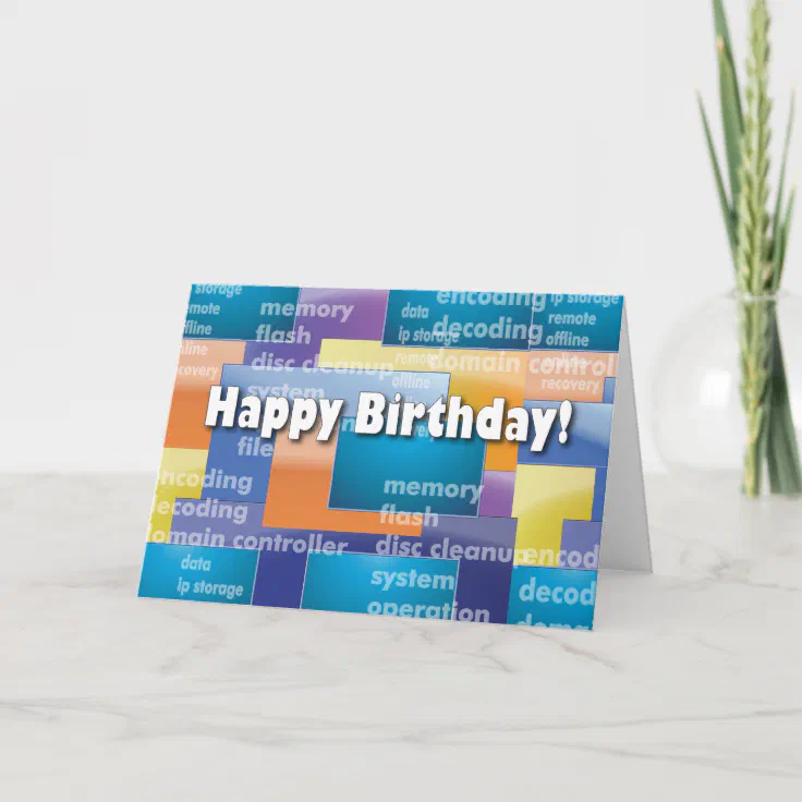 Happy Birthday Computer Geek Card | Zazzle