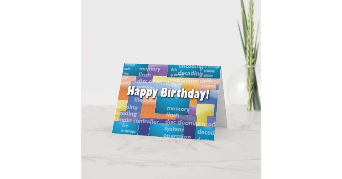 Happy Birthday Computer Geek Card | Zazzle