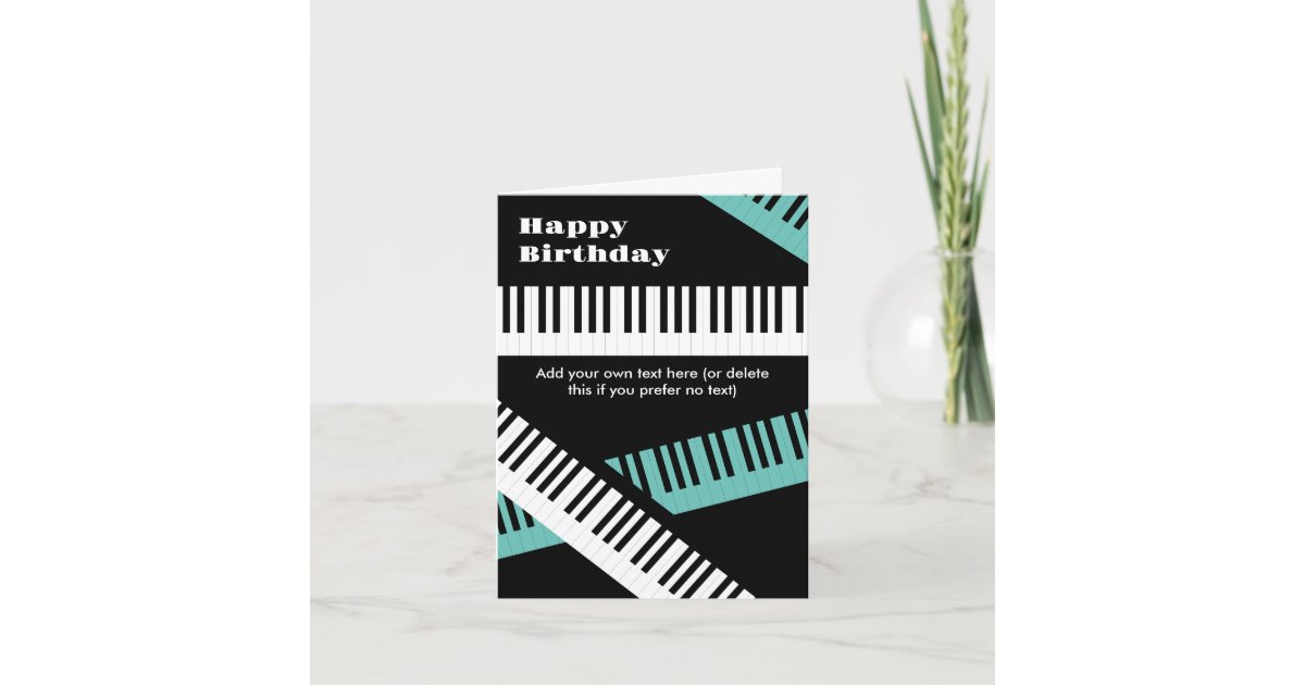 Happy Birthday Piano Keyboard Keys Modern Music Card | Zazzle