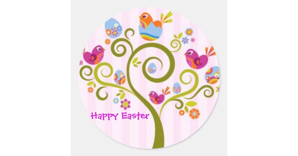Happy Easter Classic Round Sticker | Zazzle