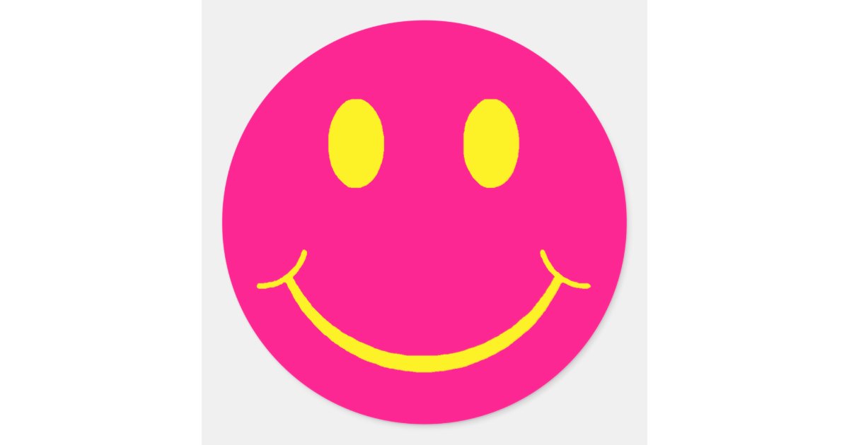 Happy Face Classic Round Sticker | Zazzle