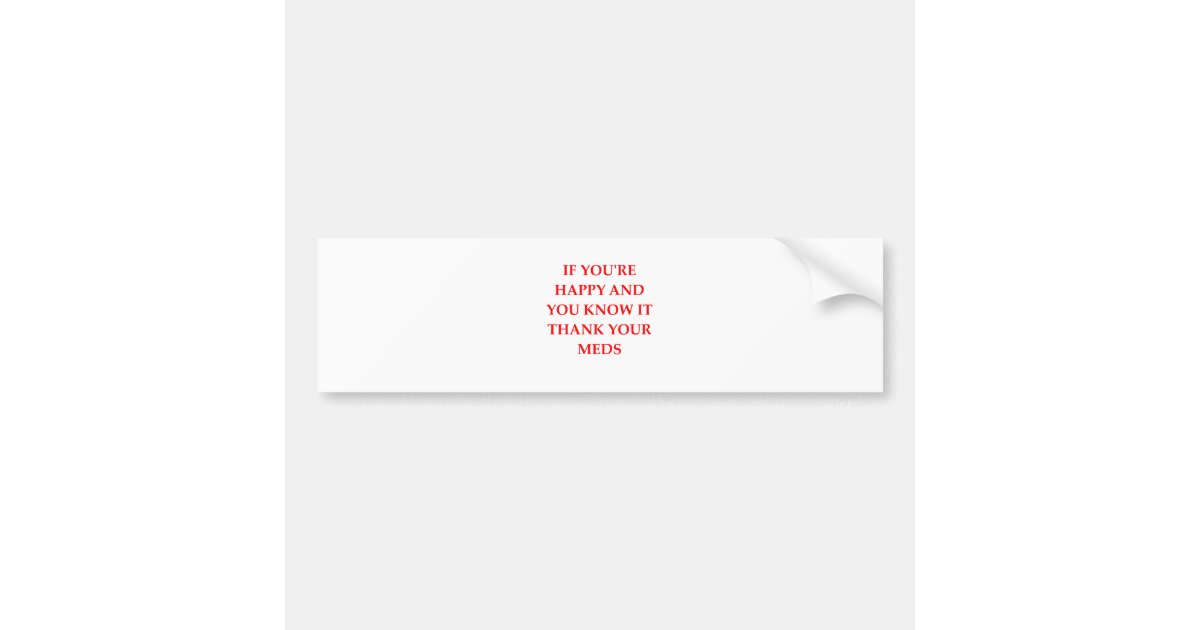 HAPPY.png Bumper Sticker | Zazzle