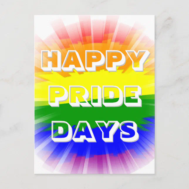 Happy Pride Days Bursting Rainbow Flag Gay Pride Postcard | Zazzle