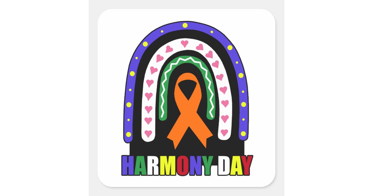 Harmony Day Australia Square Sticker | Zazzle