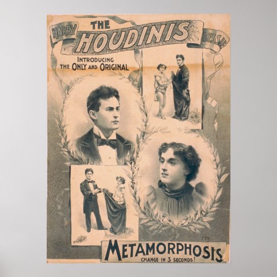 Harry & Bessie HOUDINI VAUDEVILLE Poster | Zazzle.com.au