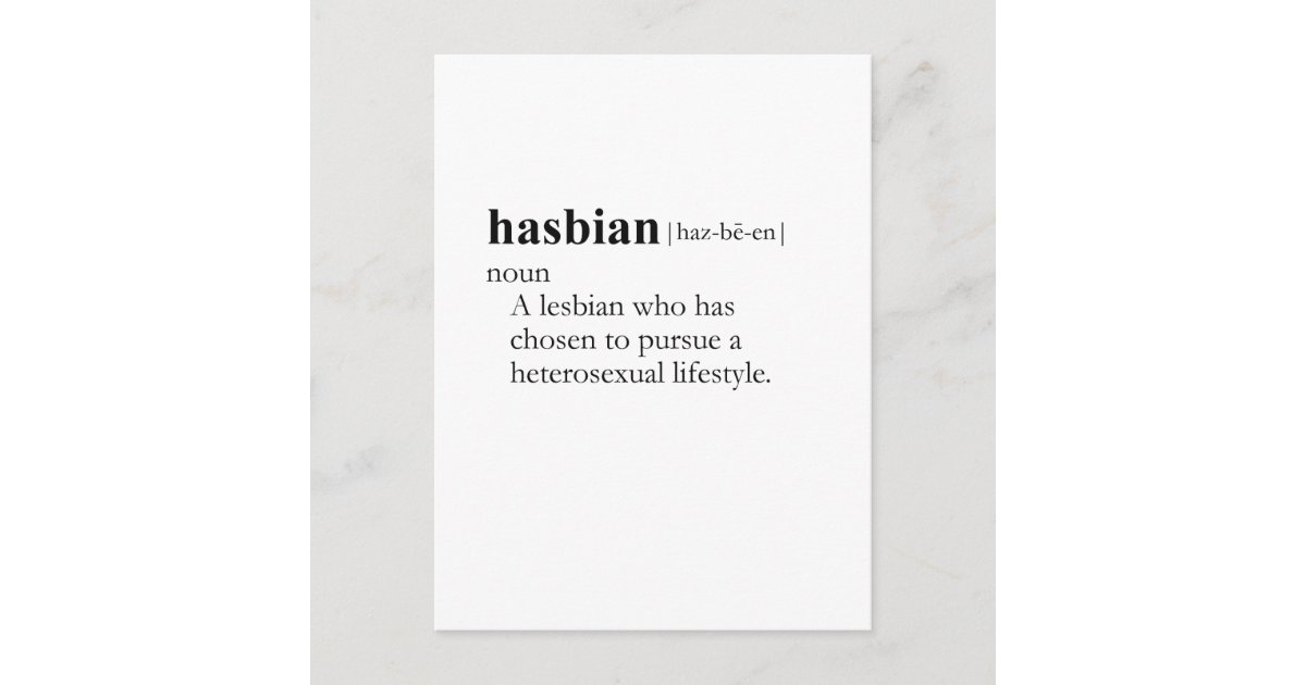 HASBIAN (definition) Postcard | Zazzle