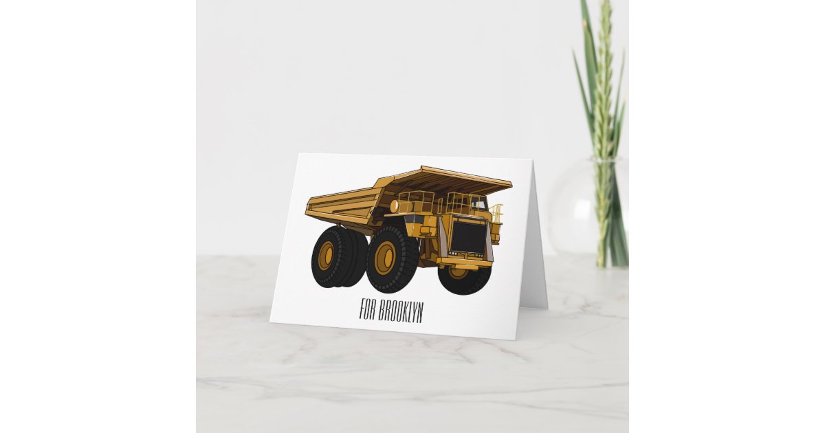 Haul truck cartoon illustration card | Zazzle