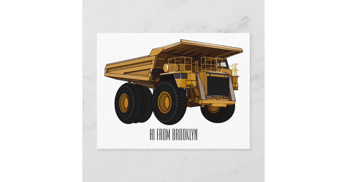 Haul truck cartoon illustration postcard | Zazzle