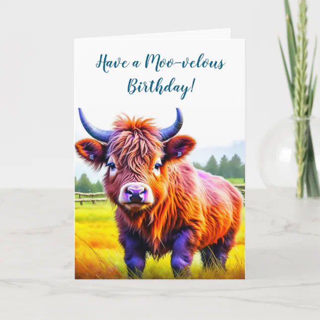 Have a Great Birthday Cow Puns Card | Zazzle