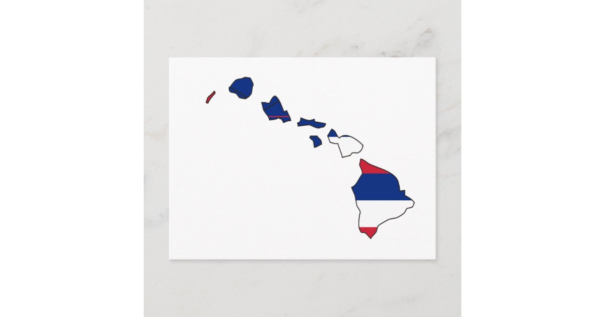 Hawaii Flag Map Postcard | Zazzle