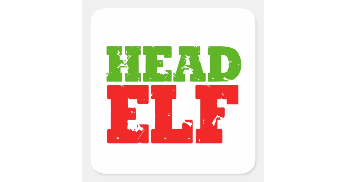 HEAD ELF SQUARE STICKER | Zazzle