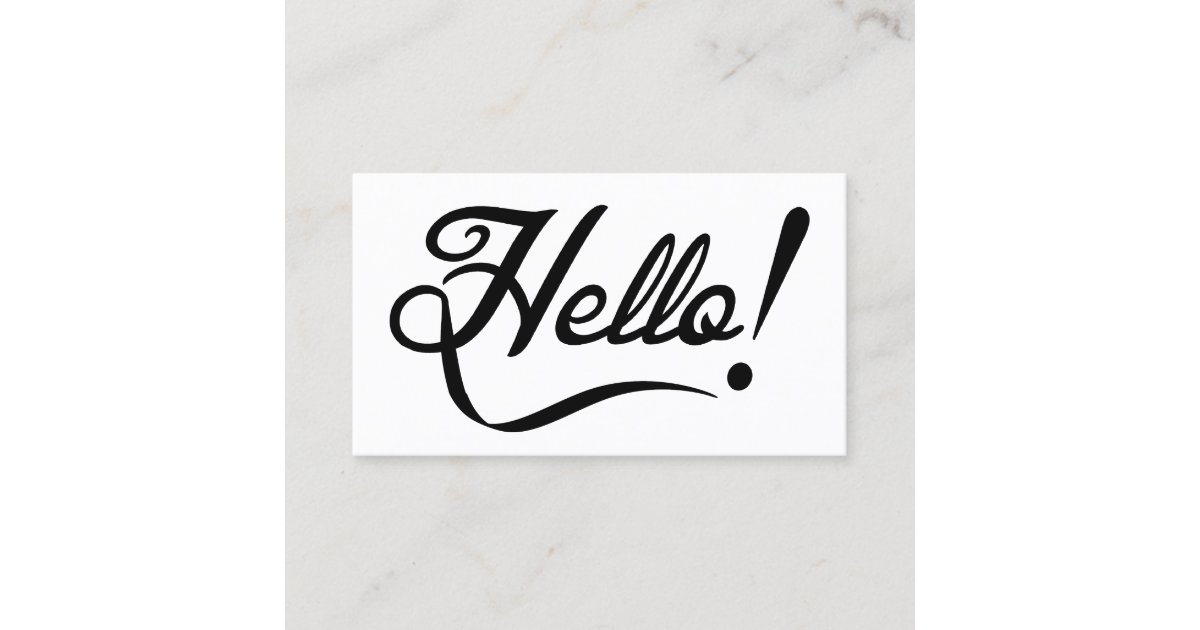 Hello Business Card | Zazzle