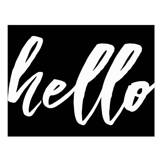 Hello | Fancy Script Postcard | Zazzle.com.au