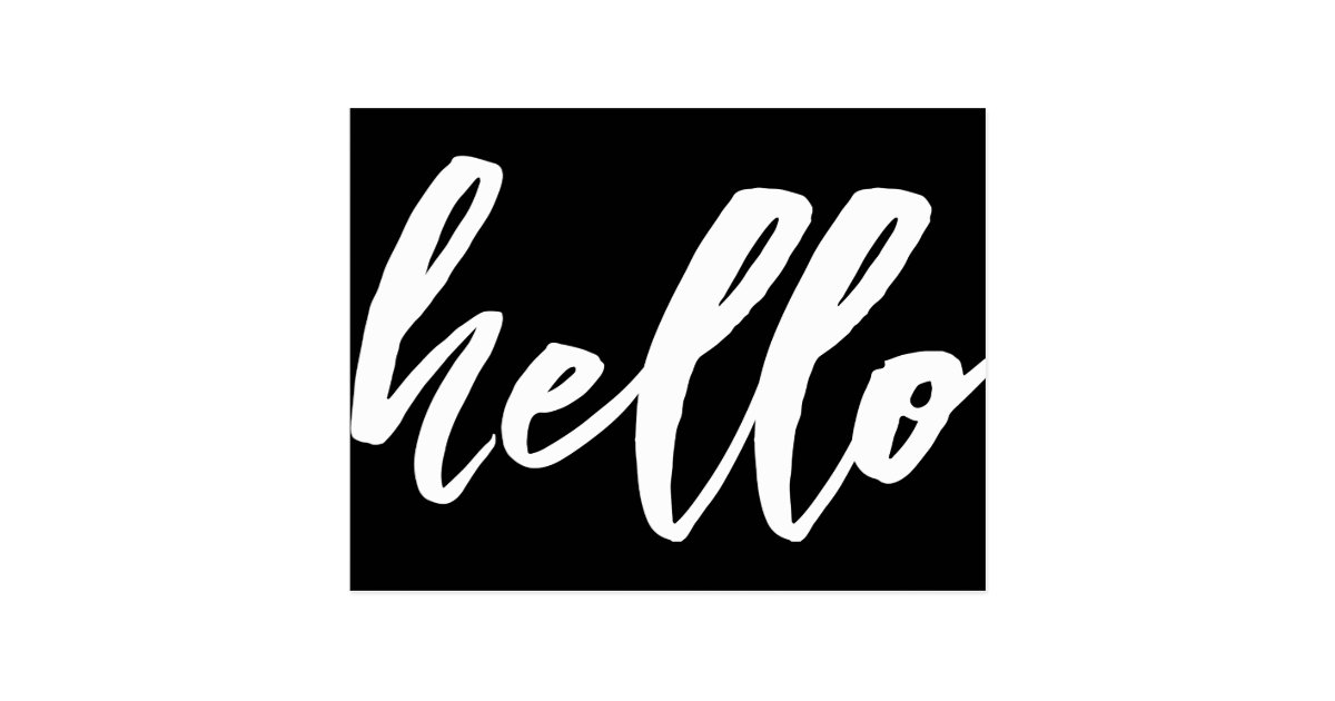 Hello | Fancy Script Postcard | Zazzle.com.au