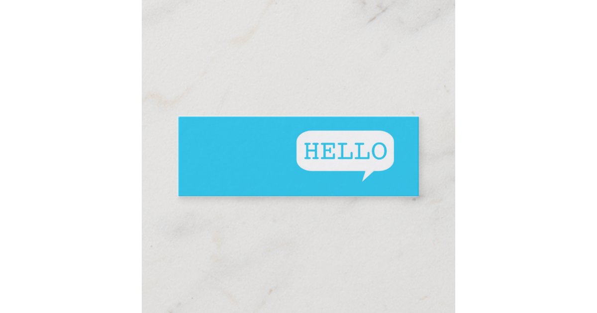 "Hello" Speech Bubble Calling Card | Zazzle