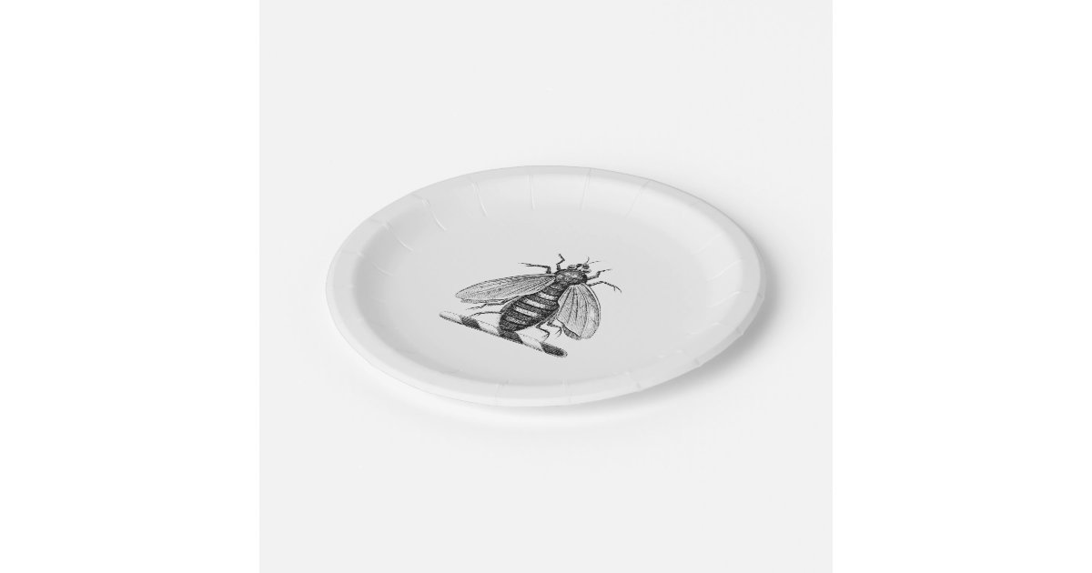 Heraldic Vintage Bee Coat of Arms Emblem Paper Plate | Zazzle