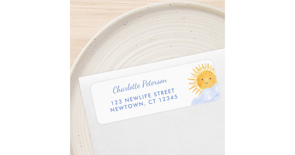 Here Comes The Son Baby Shower Return Address Return Address Label | Zazzle