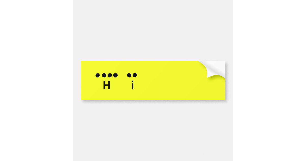 Hi Morse Code Yellow Customise It Bumper Sticker Zazzle hi-morse-code-yellow-customise-it-bumper-sticker-zazzle